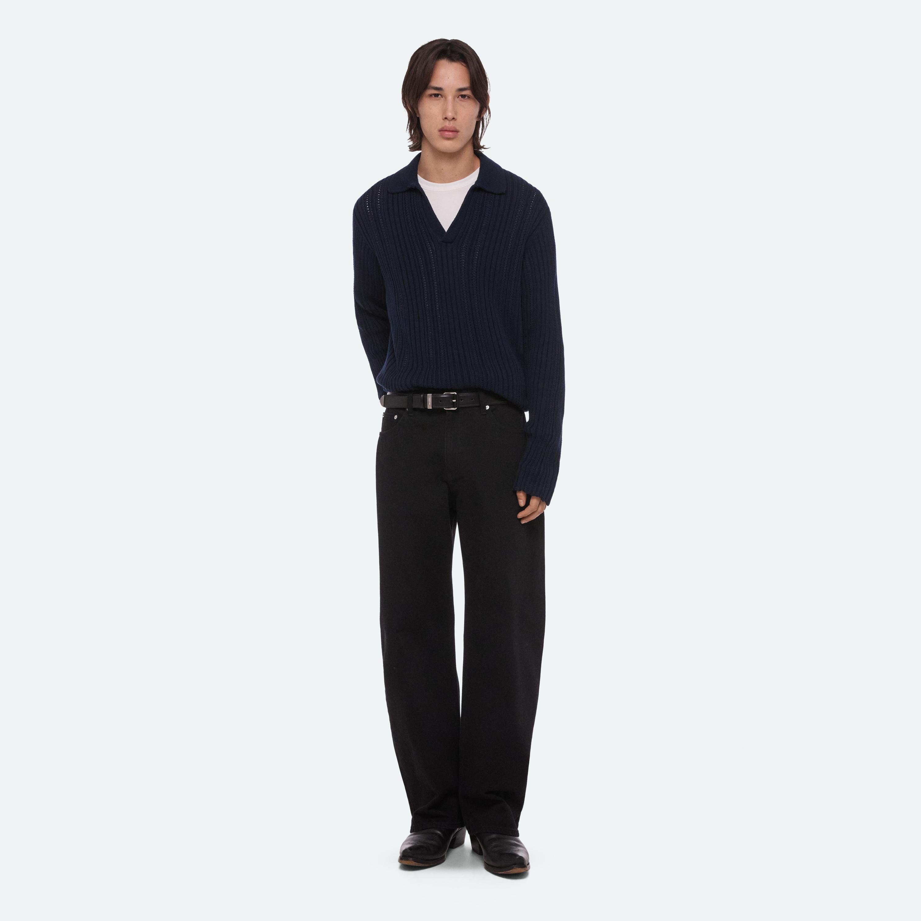 HELMUT LANG Distressed Rib Polo